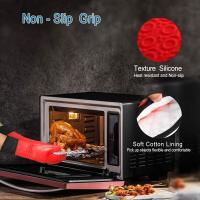 China Double Oven Mitts for Kitchen Cooking BBQ Baking Heat Resistant Silicone Hand Gloves for sale