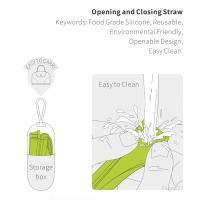 China Shenzhen Sells Bpa Free Silicone Openable Straw for Travel Custom Color 230*11mm/17g for sale