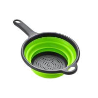 China Kitchen Tools Round Basket Collapsible Colander Sink Strainer Set with PP TPR Handle for sale