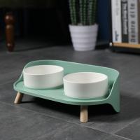 China NO Time Setting Elevated Ceramic Pet Bowls for Cats and Dogs Custom Porcelain Feeders for sale