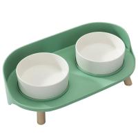 China NO Time Setting Elevated Ceramic Pet Bowls for Cats and Dogs Custom Porcelain Feeders for sale