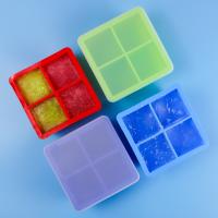 China Custom Logo 116g Bpa Free Silicone Ice Cube Tray With Lid Mold Shape Supply for sale