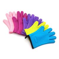 China Logo Customized Heat Resistant Silicone Cooking Gloves for Hot Pot Holder in Kitchen for sale