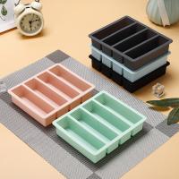 China Multicolor 4 Grids Ice Cube Trays Molds with Food Grade Silicone Material 17*14.3*3.6cm for sale