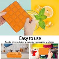 China Silicone Ice Cube Tray 15*12.3*2.3cm for Freezer Easy Release Square Shaped Ice Mould for sale