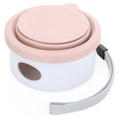 China Outdoor Travel Dog Feeder 3 in 1 Collapsible Pet Water Bowl with Lid and Foldable Design for sale