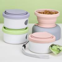 China Outdoor Travel Dog Feeder 3 in 1 Collapsible Pet Water Bowl with Lid and Foldable Design for sale