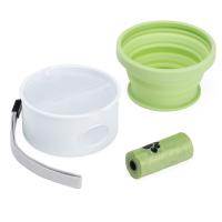 China Outdoor Travel Dog Feeder 3 in 1 Collapsible Pet Water Bowl with Lid and Foldable Design for sale