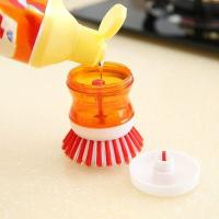 China Kitchen Cleaning Brush with ABS Handle Soap Dispensing Plastic Dishwashing Brush for sale