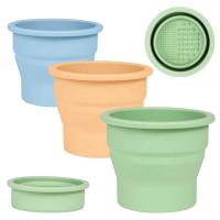 China Beauty Egg Cleaning Tool Wellfine Silicone Folding Brush Cleaner Cup for Beauty Care for sale