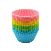 China 24pcs/12pcs pack Customized Logo Acceptable Silicone Non-stick Cupcake Liners for Party for sale