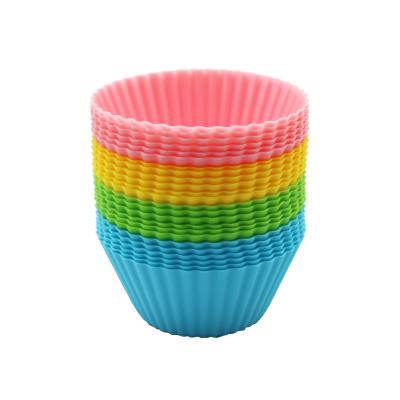 China 24pcs/12pcs pack Customized Logo Acceptable Silicone Non-stick Cupcake Liners for Party for sale