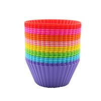 China 24pcs/12pcs pack Customized Logo Acceptable Silicone Non-stick Cupcake Liners for Party for sale