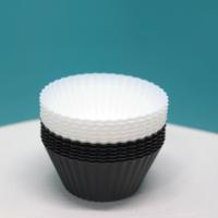 China 24pcs/12pcs pack Customized Logo Acceptable Silicone Non-stick Cupcake Liners for Party for sale