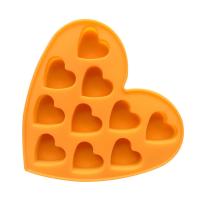 China Disposable Dark Red Silicone Soap Mold for 10 Heart-Shaped Chocolate Kitchen Supplies for sale