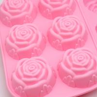 China Rose Flower Shape Chocolate Mould for Silicone Cake Decoration Baking in Rose Red 3D for sale