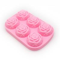 China Rose Flower Shape Chocolate Mould for Silicone Cake Decoration Baking in Rose Red 3D for sale