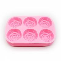 China Rose Flower Shape Chocolate Mould for Silicone Cake Decoration Baking in Rose Red 3D for sale