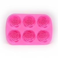 China Rose Flower Shape Chocolate Mould for Silicone Cake Decoration Baking in Rose Red 3D for sale