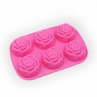 China Rose Flower Shape Chocolate Mould for Silicone Cake Decoration Baking in Rose Red 3D for sale