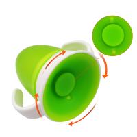 China Double Handle Pink Silicone 360 Degrees Rotated Baby Learning Drinking Cup for Toddler for sale