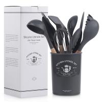 China 12-Piece Silicone Kitchen Utensil Set with Wooden Handles Your Kitchen's Best Friend for sale