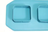 China Outdoor Folding Double Bowl Pet Travel Silicone Dog Bowl with Anti-slip Silicone Mat for sale