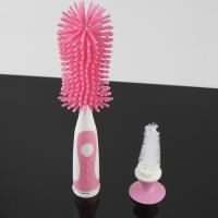 China Silicone Bottle Cleaning Brush With Nipple Cleaner For Baby Bottles 10.4*2.2 in /26.5*5.8 for sale