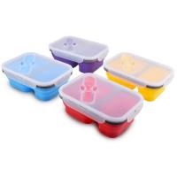 China 3 Compartment Children Leak Proof Bento Reusable Food Storage Containers With Fork for sale