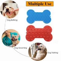 China Customized Silicone Dog Lick Mat for Slow Feeding Bone-Shaped and Suction Design for sale