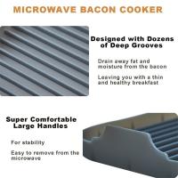 China Sustainable Silicone Bacon Baking Pan for Microwave and Oven Cooking Grey or Custom for sale