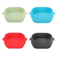 China Sustainable Air Fryer Silicone Pot Liner Tray Pan for Baking Mat and Basket Square for sale