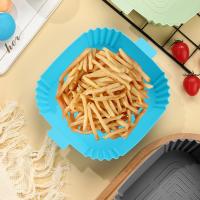 China Sustainable Air Fryer Silicone Pot Liner Tray Pan for Baking Mat and Basket Square for sale