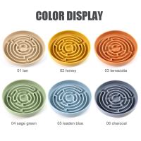 China Custom Logo Pet Bowls Feeders Round Maze Silicone Slow Feeder with Stocked Suction Mat for sale