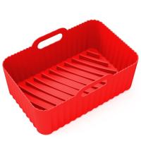 China 2Pcs Food Safe Non Stick Air Fryer Silicone Pot Accessories Replacement Baking Tray for sale