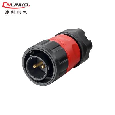 China Cnlinko YM 24 2 Pin Plastic Circular Single Hole Waterproof Aviation Plug Connector Male and Female Socket Industrial Connectors for sale