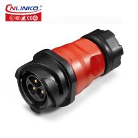 China Cnlinko YM 24 3 Pin Plastic Circular Single Hole Waterproof Aviation Plug Connector Plastic Single Hole Male and Female Socket for sale