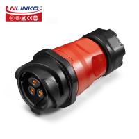 China Cnlinko YM 24 3 Pin Plastic Circular Single Hole Waterproof Aviation Plug Connector Plastic Single Hole Male and Female Socket for sale
