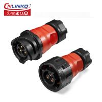 China Cnlinko YM 24 3 Pin Plastic Circular Single Hole Waterproof Aviation Plug Connector Plastic Single Hole Male and Female Socket for sale