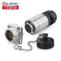 China 5 Pin Connector Male Female Panel Mount, CNLINKO YW-20 5 Pin Industrial Power Plug to Socket Metal Connector for sale