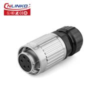 China 5 Pin Connector Male Female Panel Mount, CNLINKO YW-20 5 Pin Industrial Power Plug to Socket Metal Connector for sale
