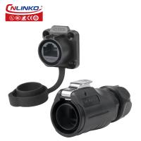 China Cnlinko LP20 RJ45 Plastic Circular Waterproof Aviation Connector signal Rj45 Waterproof Connector for sale