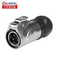 China Cnlinko LP-20 3 Pin IP68 Screw Type Pin Wiring Screw Metal Circular Waterproof 3 Pin Power Connector for sale
