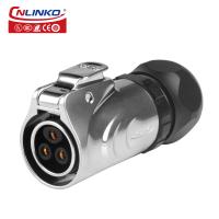 China Cnlinko LP-20 3 Pin IP68 Screw Type Pin Wiring Screw Metal Circular Waterproof 3 Pin Power Connector for sale