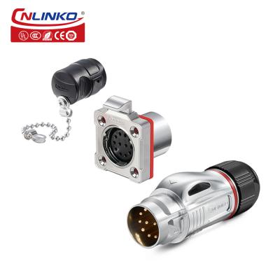 China Cnlinko Metal Circular M24 Connector 12 Pin IP68 Waterproof Panel Mount Cable Wire Connector for sale