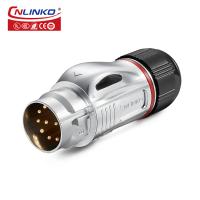 China Cnlinko Metal Circular M24 Connector 12 Pin IP68 Waterproof Panel Mount Cable Wire Connector for sale
