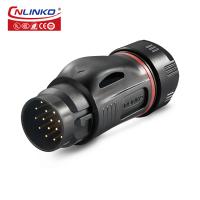 China CNLINKO BD24 Plastic 19 Pin Industrial Waterproof Cable Panel Mount Connector for sale
