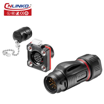 China CNlinko M20 Industrial Waterproof IP68 12 Pin Automotive DC Power Connector Outdoor Electrical Cable Wire Adapter  Plastic Plug for sale