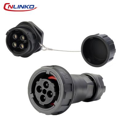 China Cnlinko DL-28 IP68 Plastic Metal 50A 500V AC Power Connector 3 Pin Circular Waterproof Connectors for sale