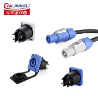 China CNLINKO M24 Twist Lock Latching Connector Black Locking 3 Pole PowerCON Male Plug 3 Pin 20A Power Pins for sale